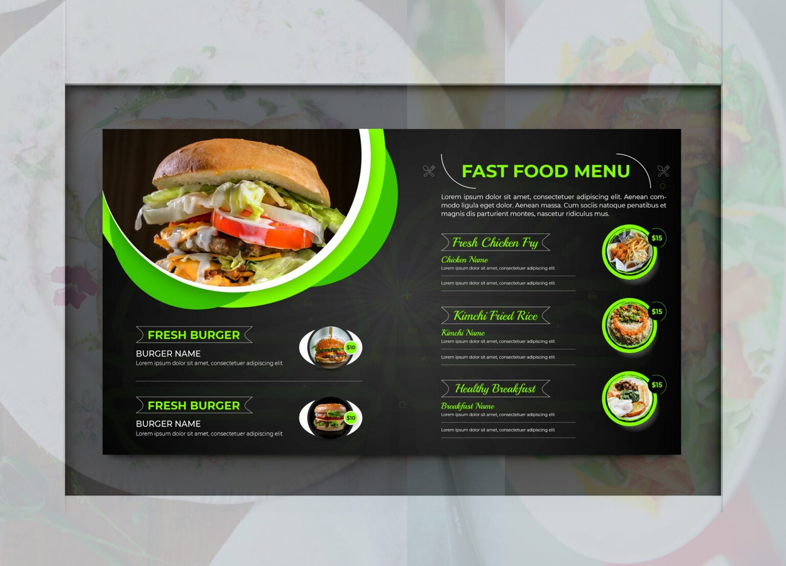 Digital Menu Design Templates – MasterBundles