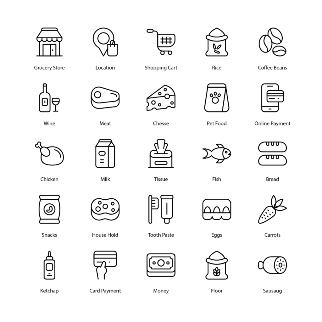 Grocery Icon Set - MasterBundles