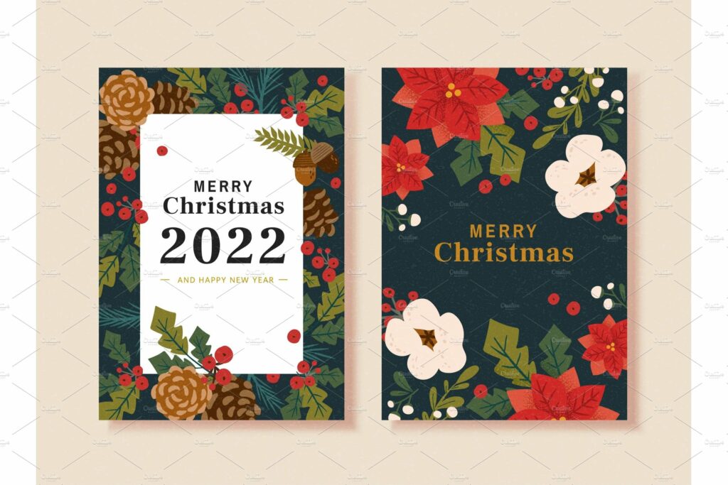 Vintage Christmas card template – MasterBundles