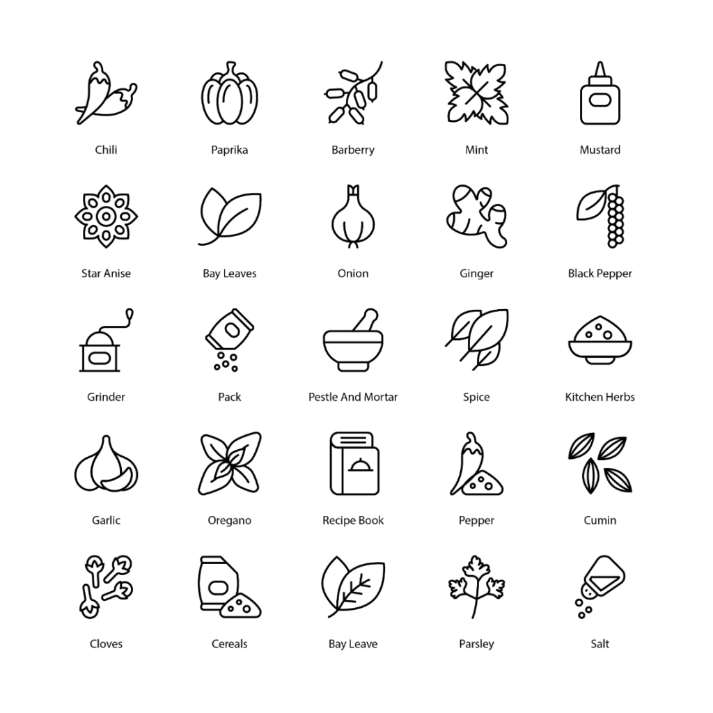 Herbs and Spices Icon Set - MasterBundles