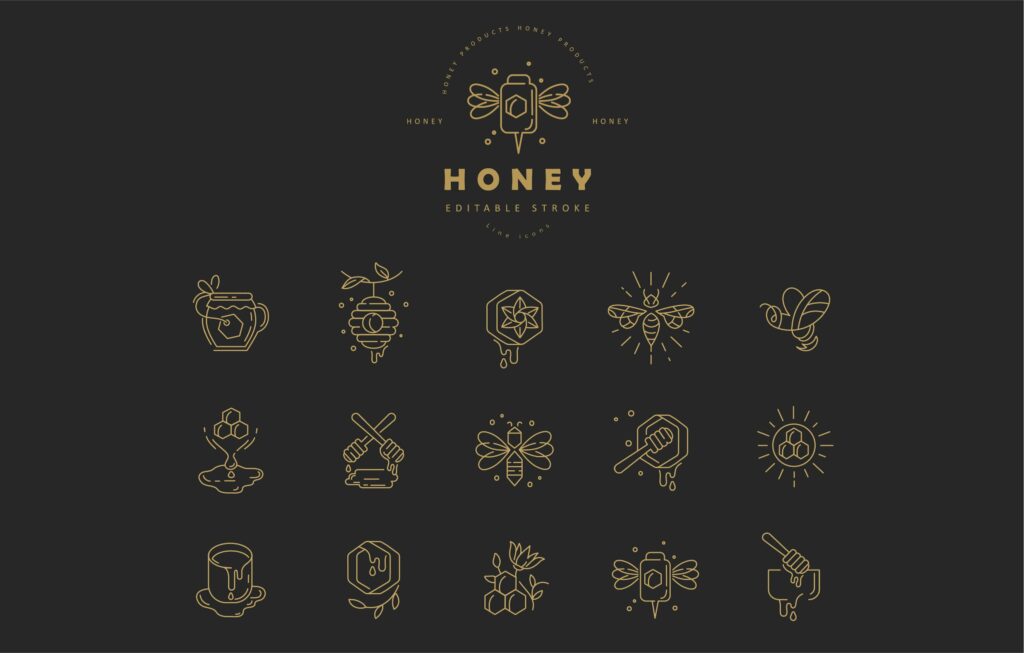 Honey icons & logos – MasterBundles