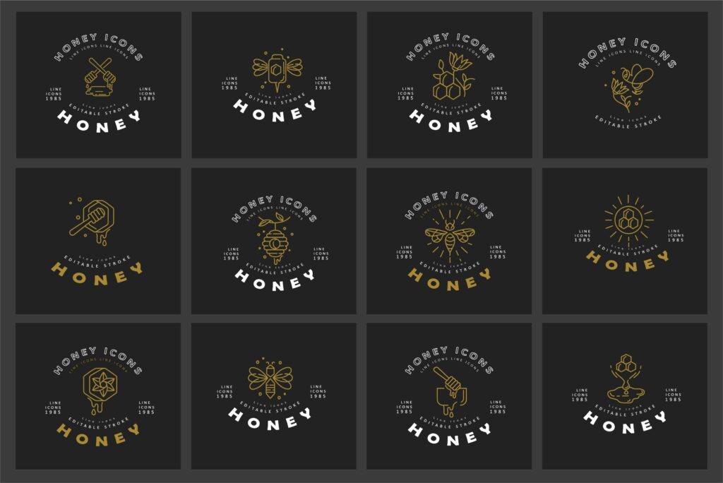 Honey icons & logos – MasterBundles