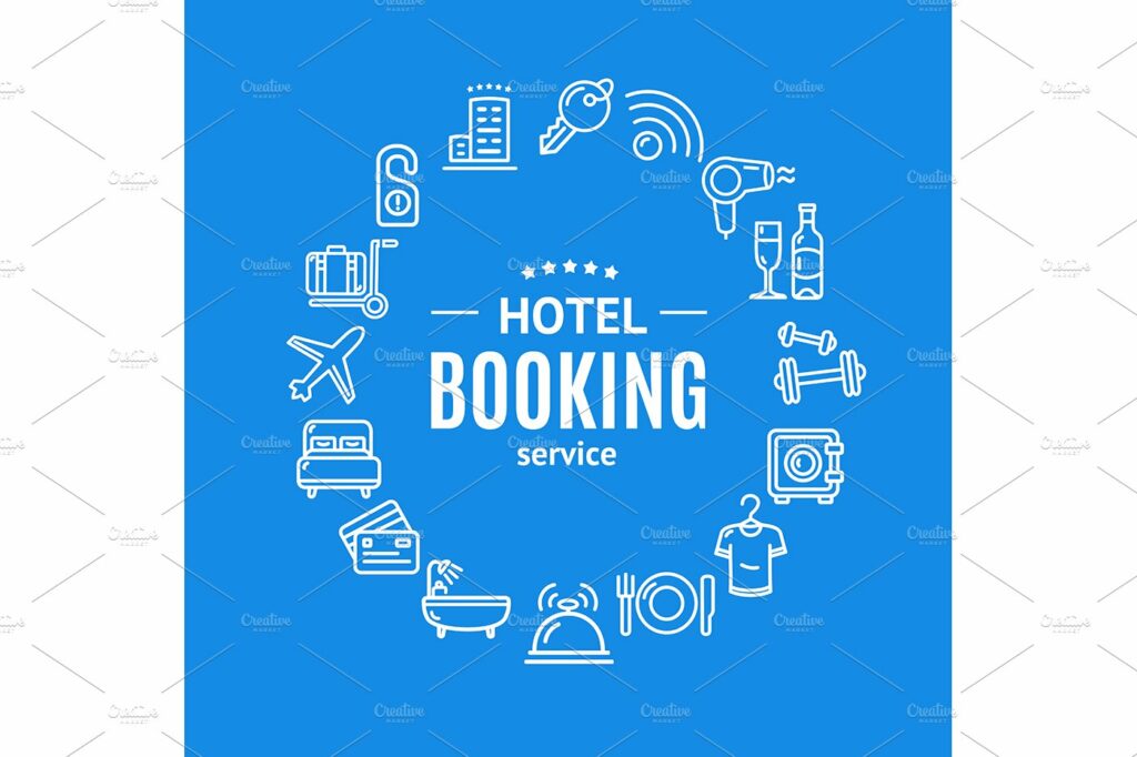 Hotel Booking Round Icons – MasterBundles