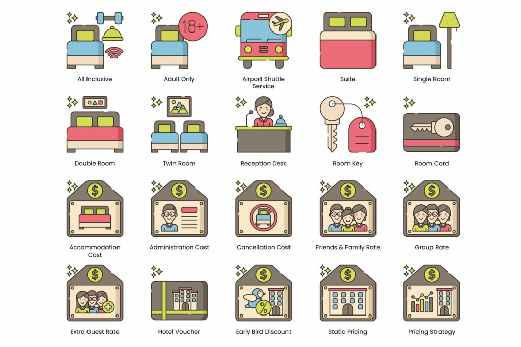 80 Hotel Management Icons | Hazel – MasterBundles