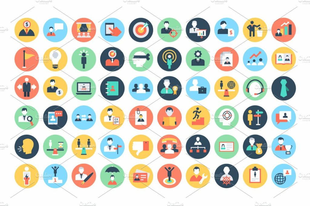 100+ Flat Human Resources Icons – MasterBundles