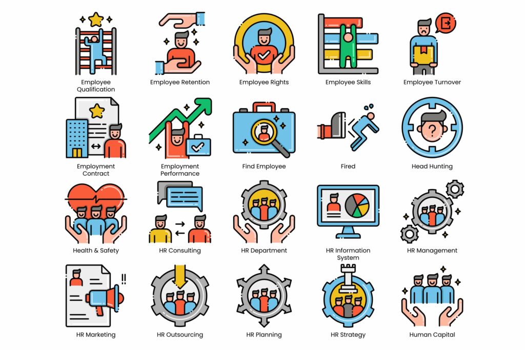 100 Human Resources Icons – MasterBundles
