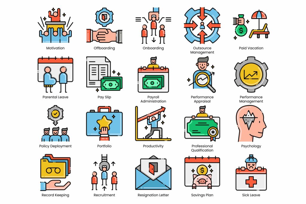 100 Human Resources Icons – MasterBundles