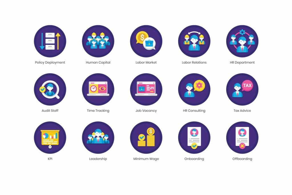 90 Human Resources Icons – MasterBundles