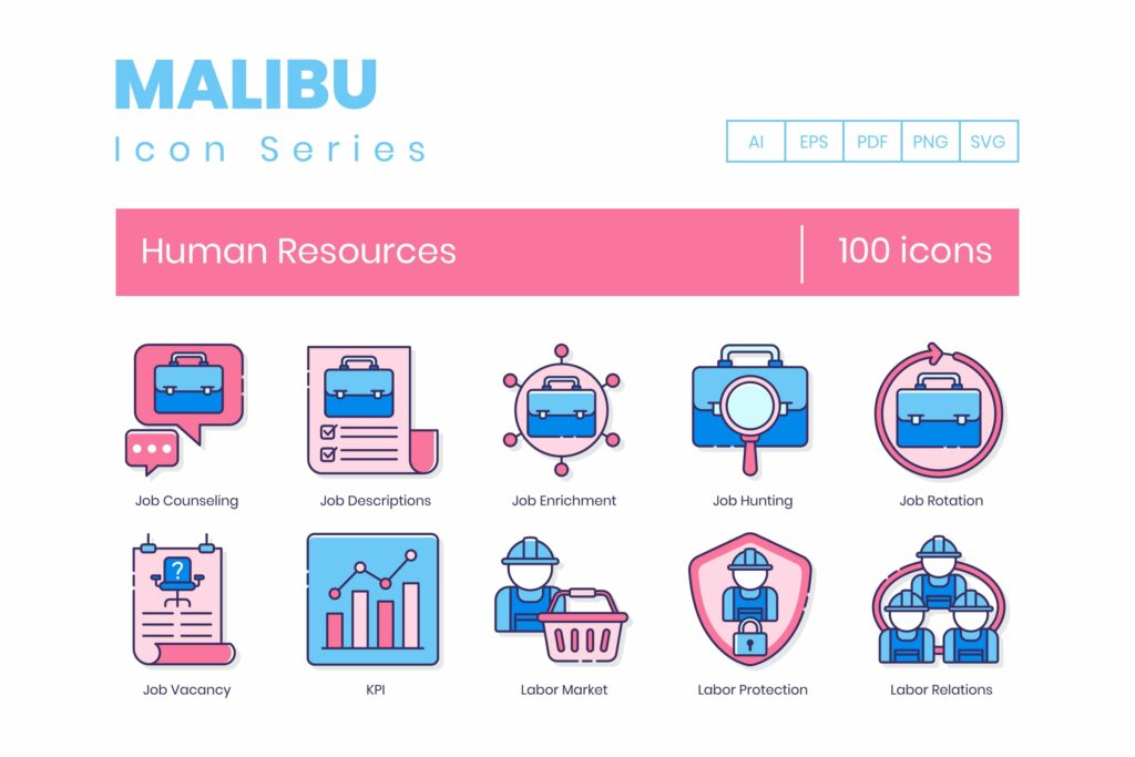 100 Human Resources Icons - Malibu – MasterBundles