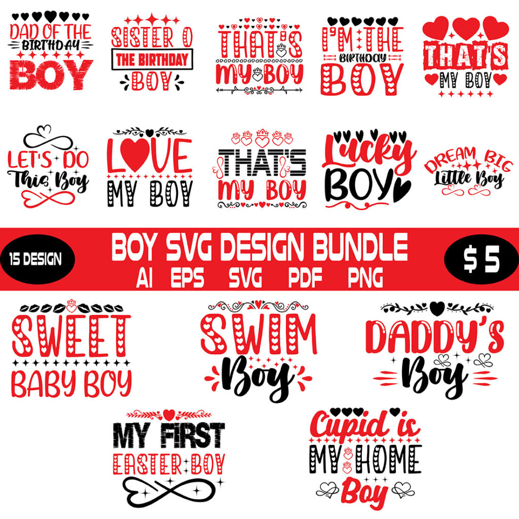 Boy Svg Design Bundle - MasterBundles