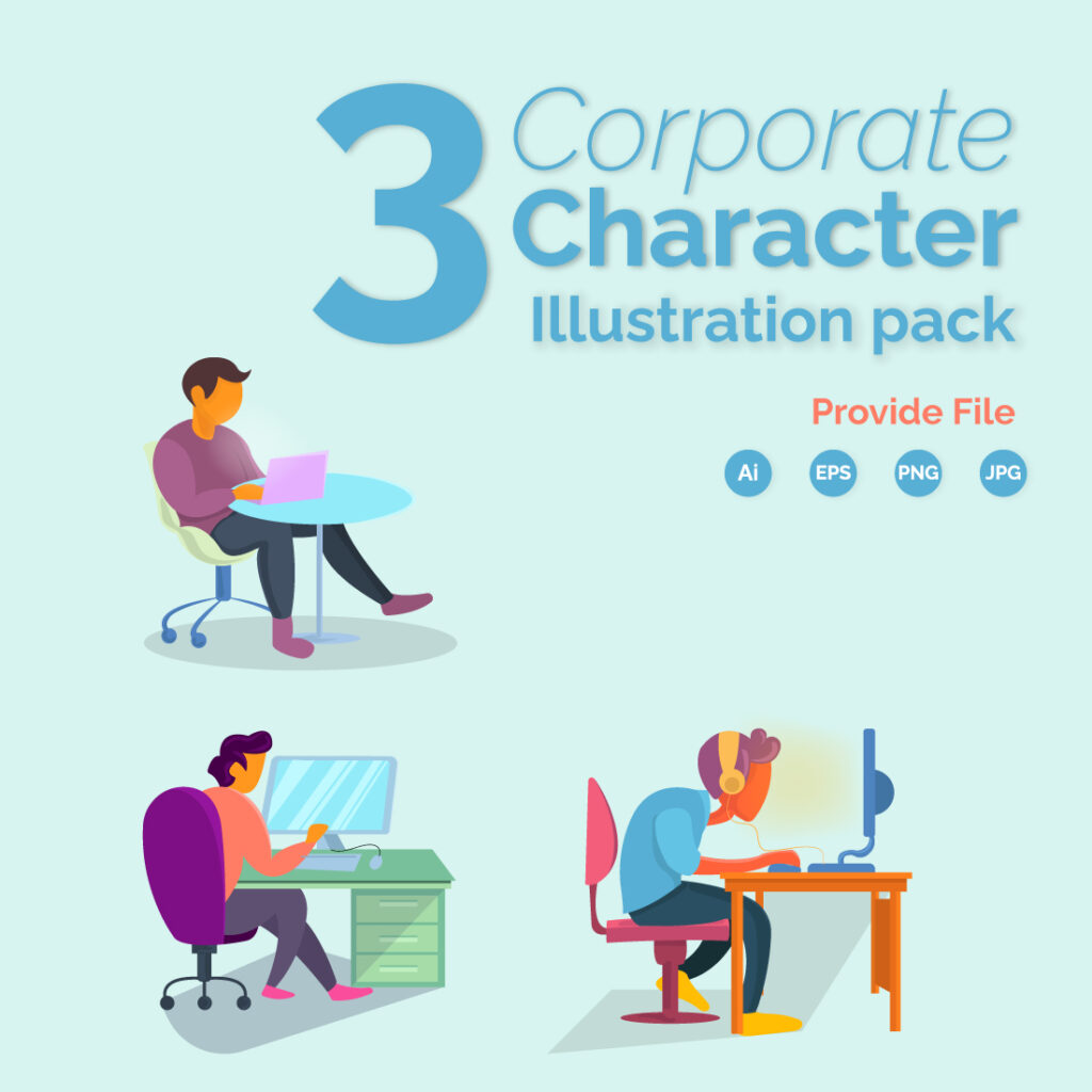 Corporate Character Illustration Set - MasterBundles