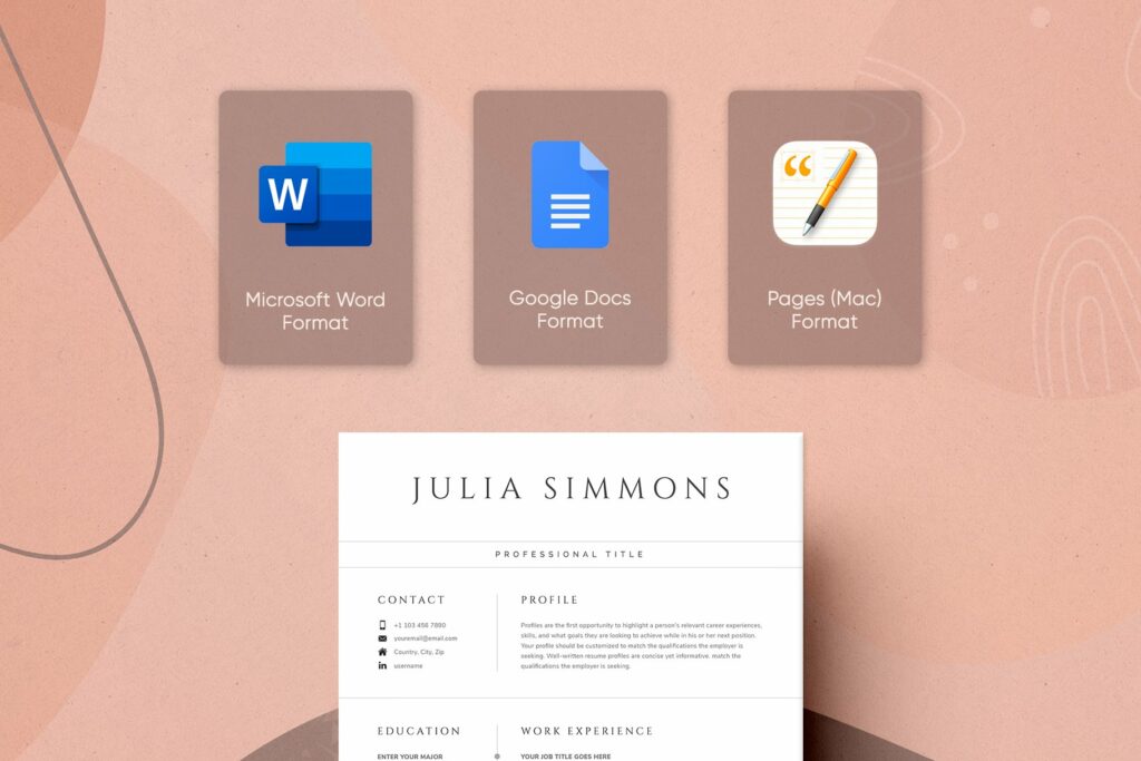 Resume for Word, Google Docs & Pages – MasterBundles