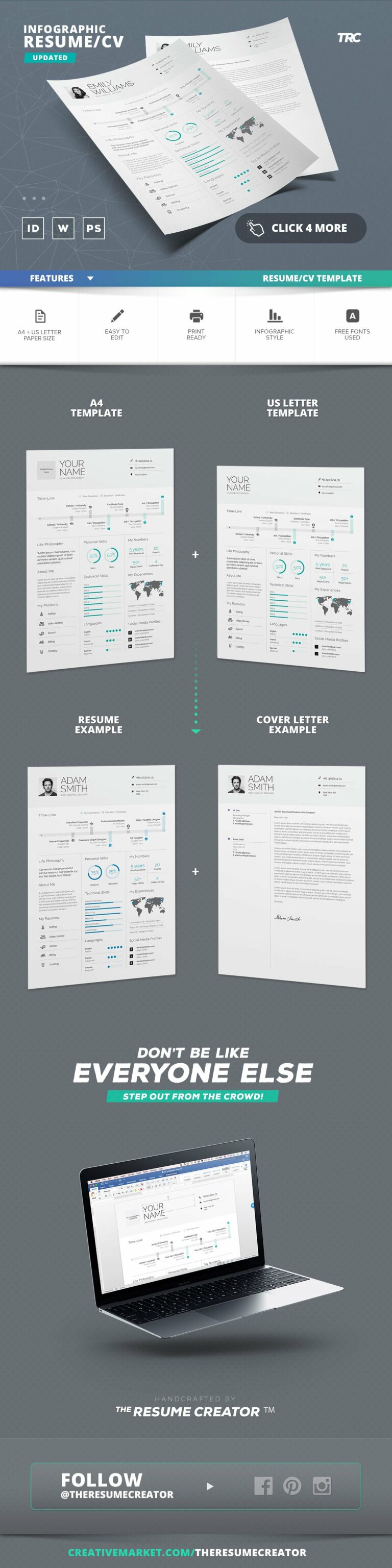 Infographic Resume/Cv Template Vol.8 – MasterBundles