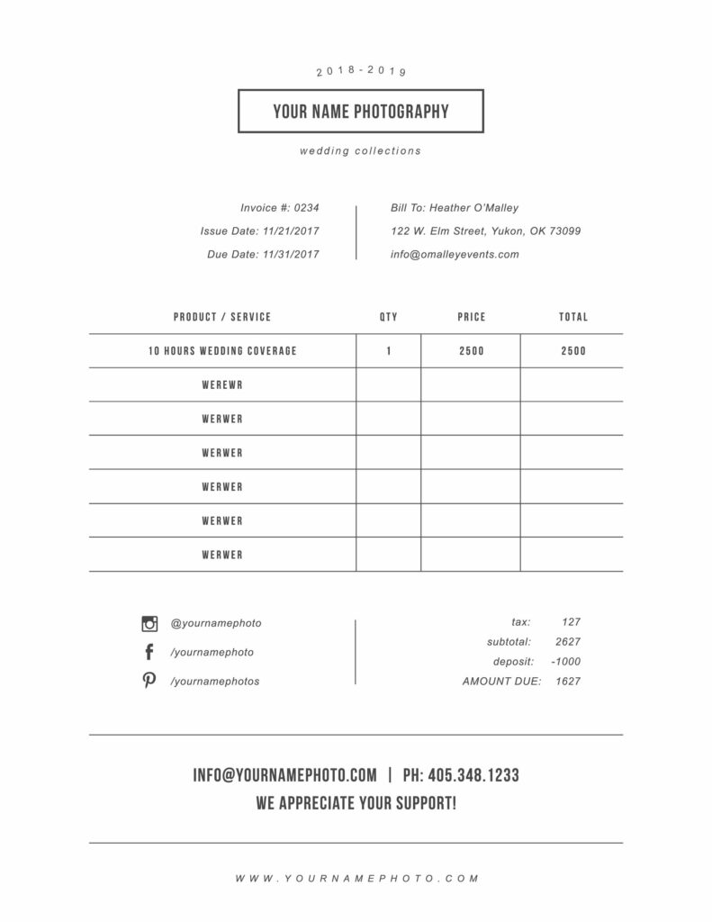Photography Forms - Receipt Template – MasterBundles