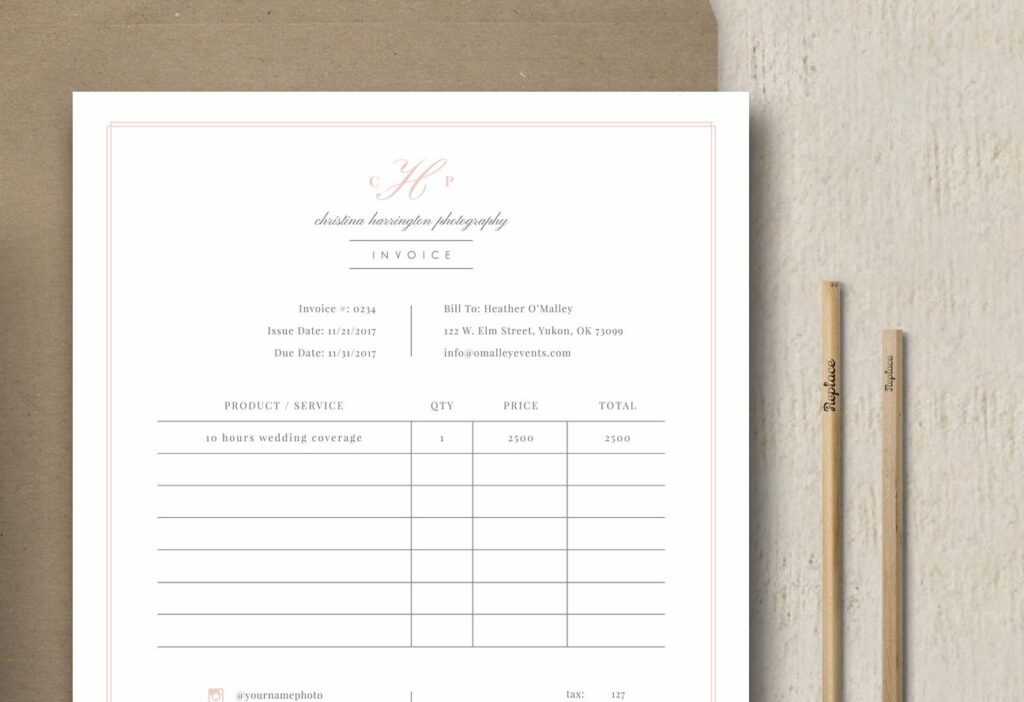 Photography Studio Invoice Template – MasterBundles