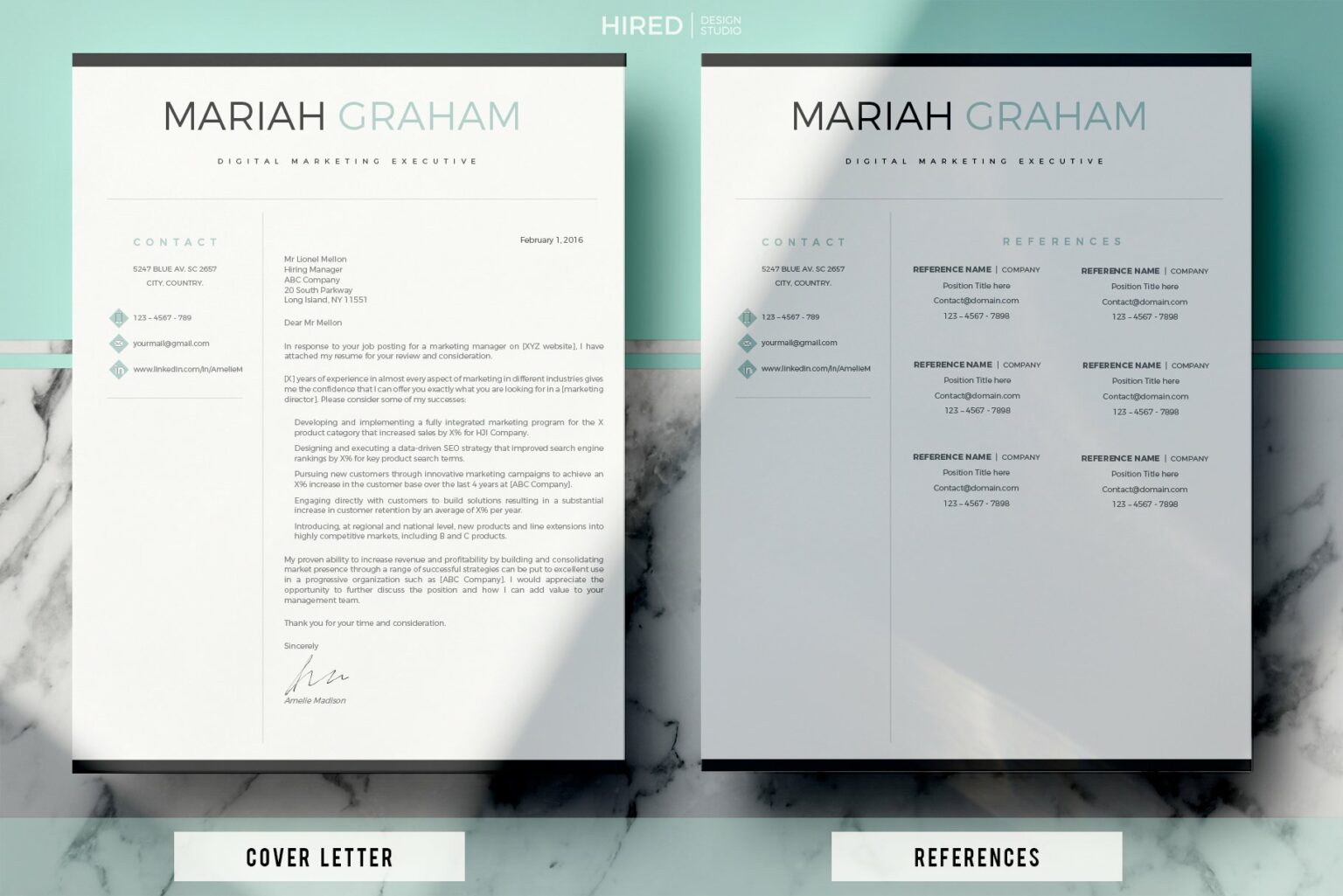 Modern Resume design + Cover Letter – MasterBundles