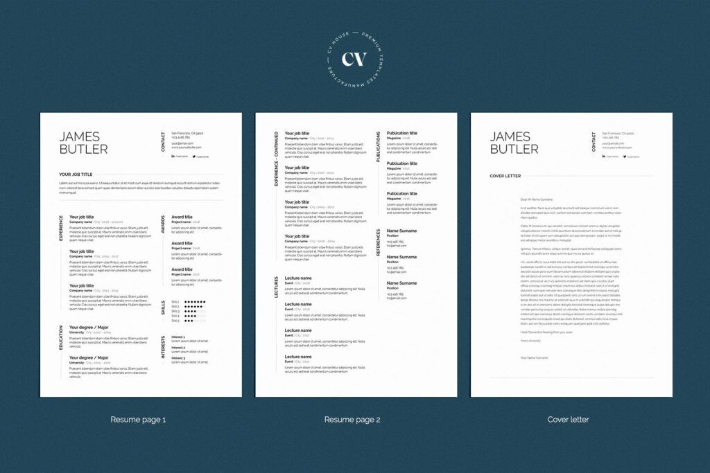 James | CV / resume template – MasterBundles