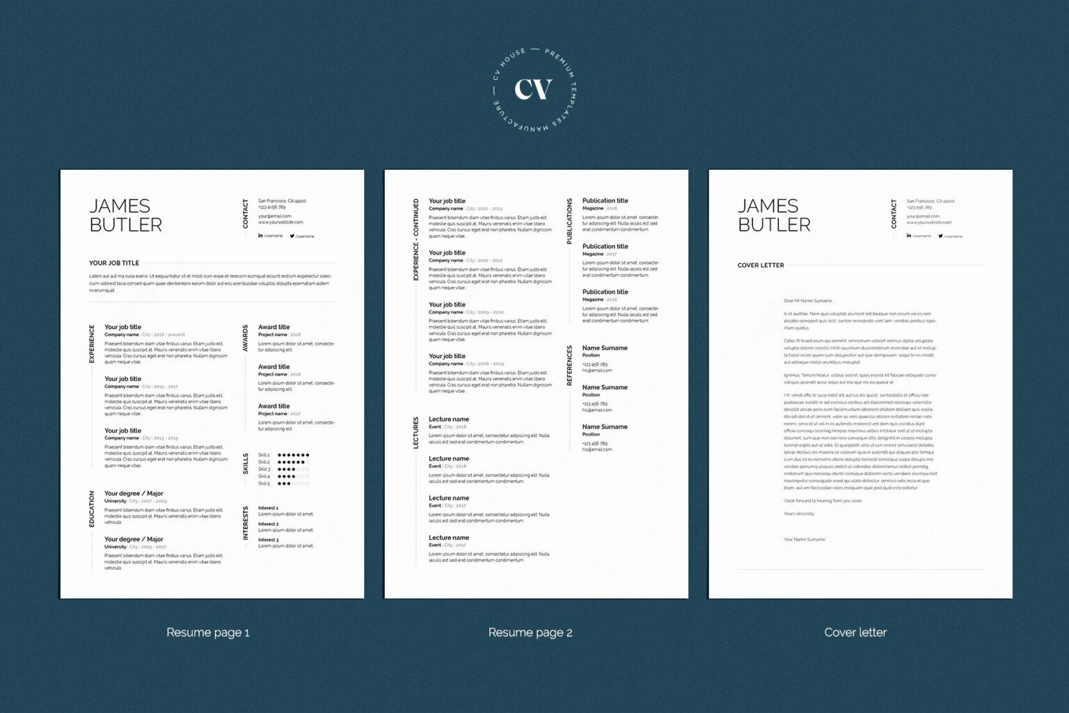 James | CV / resume template – MasterBundles