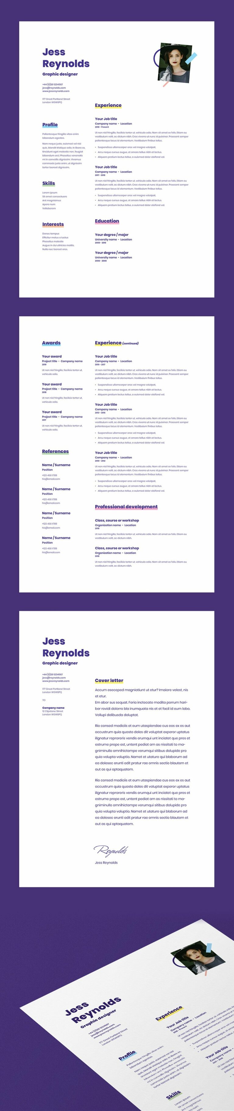 Jess | CV / resume template – MasterBundles