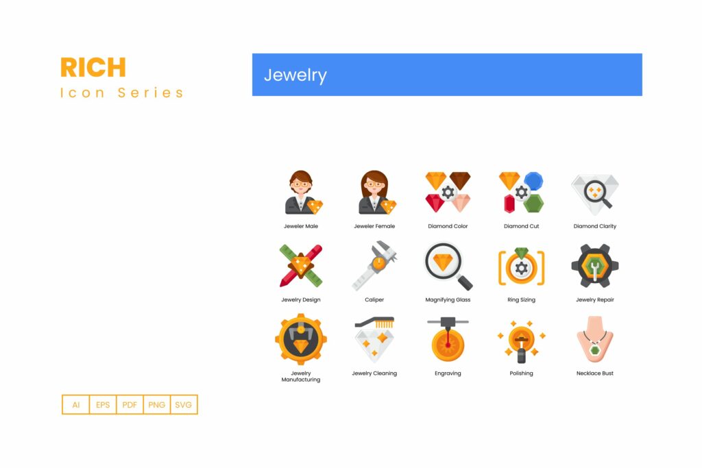 65 Jewelry Icons | Rich – MasterBundles