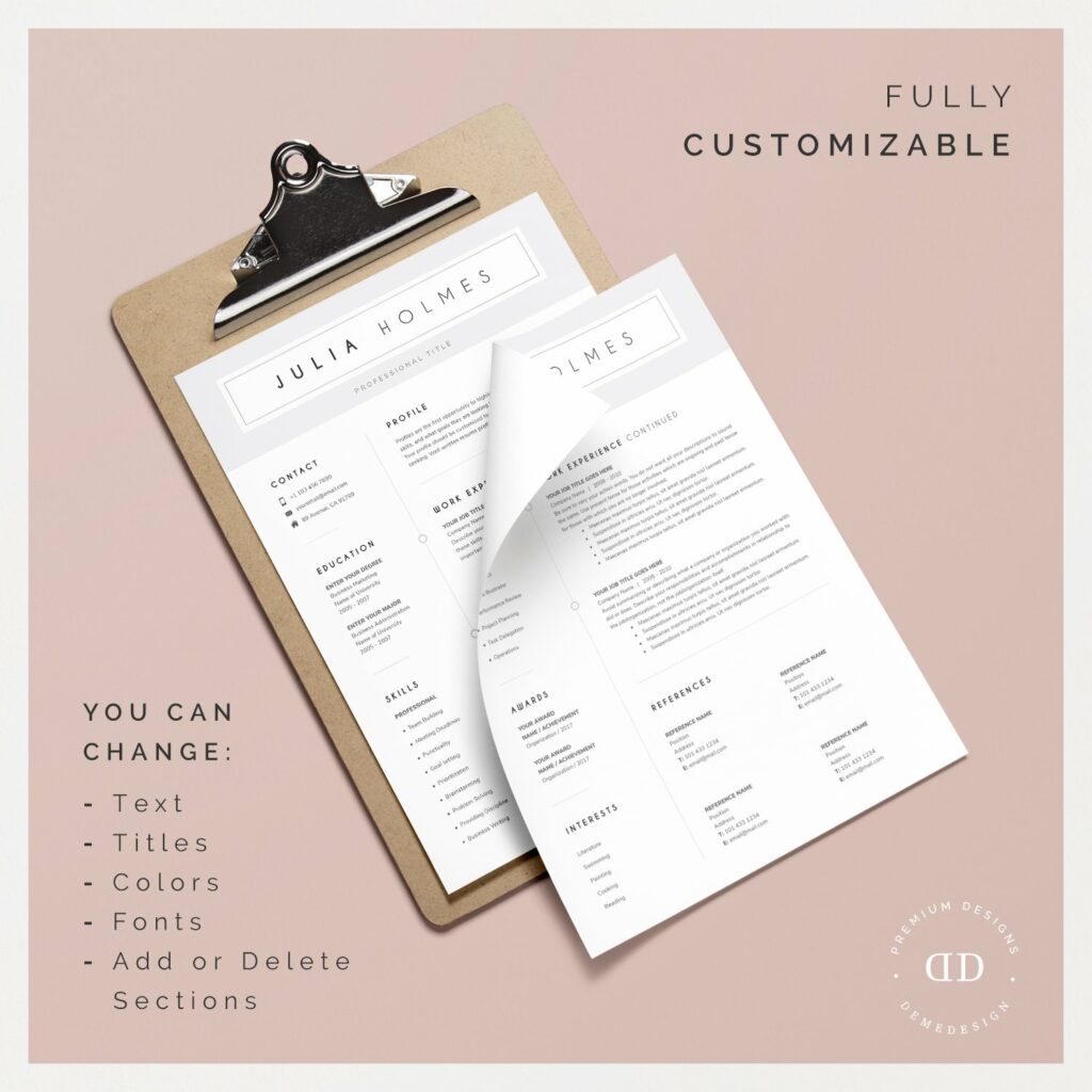 Resume Template & Cover Letter – MasterBundles