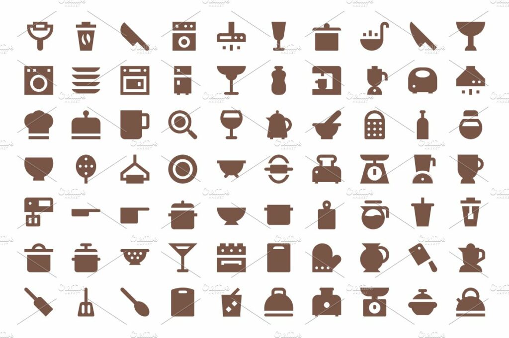 275+ Kitchen Utensils Material Icons – MasterBundles