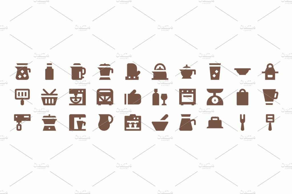 275+ Kitchen Utensils Material Icons – MasterBundles