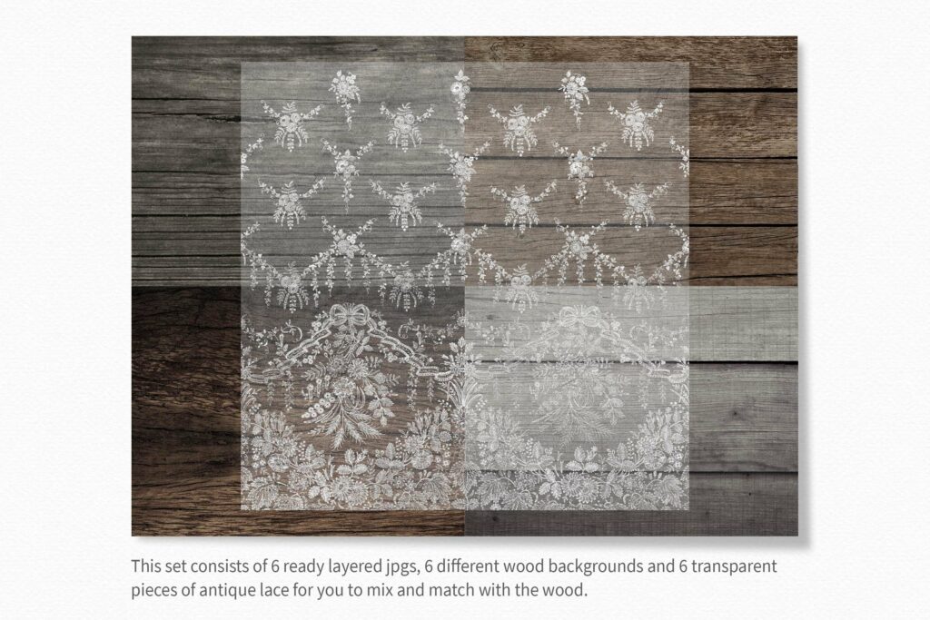 Antique Lace and Wood Textures – MasterBundles