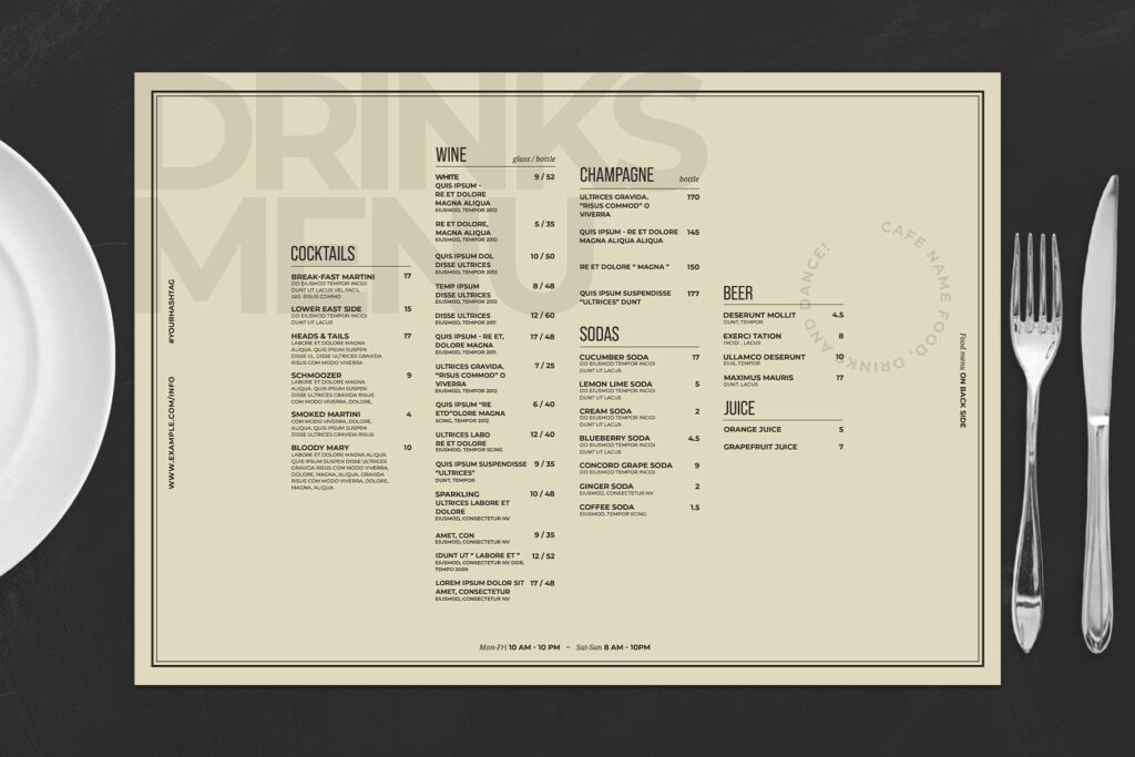 Landscape Restaurant Menu Template – MasterBundles