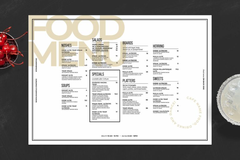 Landscape Restaurant Menu Template – MasterBundles