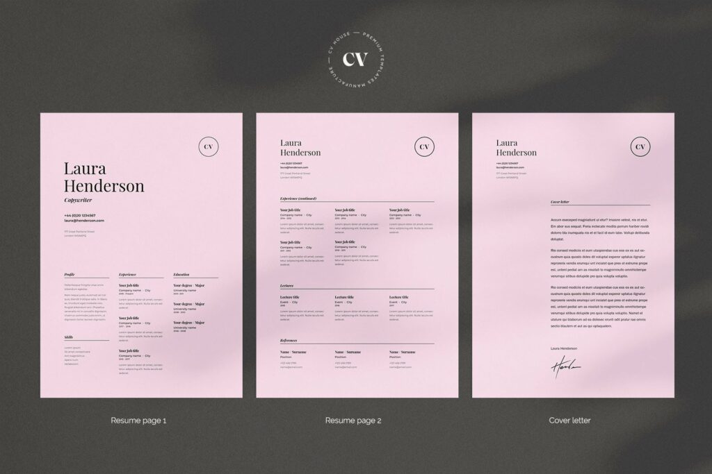 Laura | CV / resume template – MasterBundles