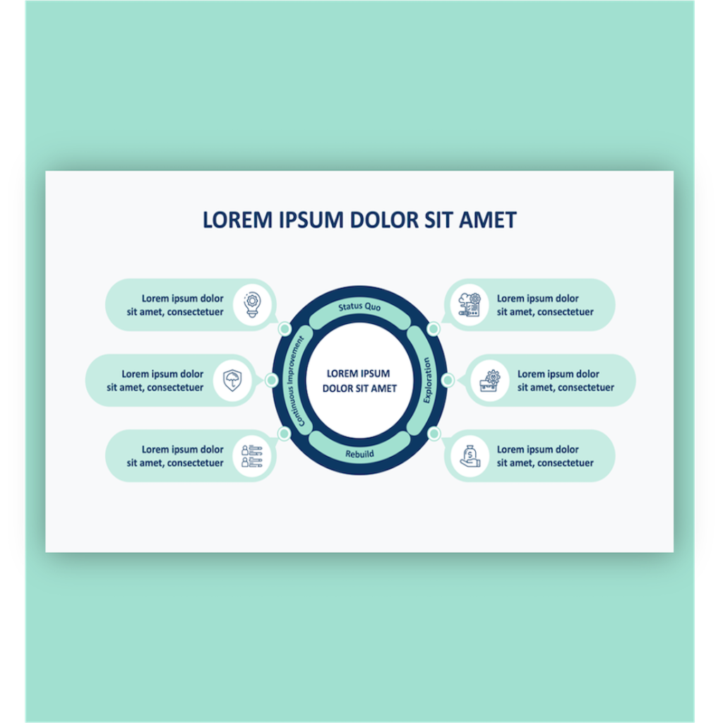 6 steps or options Infographics Layout pptx - MasterBundles