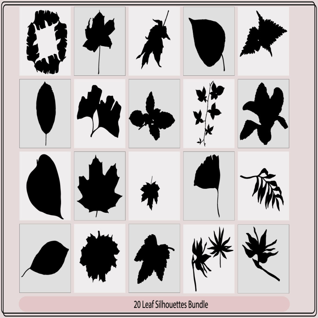leaf silhouette,Black autumn leaves or foliage silhouettes,palm leaves ...