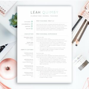 Modern Resume Template for Teacher – MasterBundles