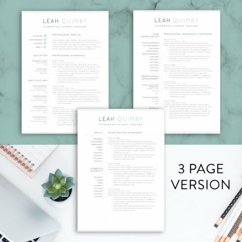 Modern Resume Template for Teacher – MasterBundles