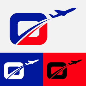 Initial letter O with airplane Logo Design. Airline, airplane, aviation ...