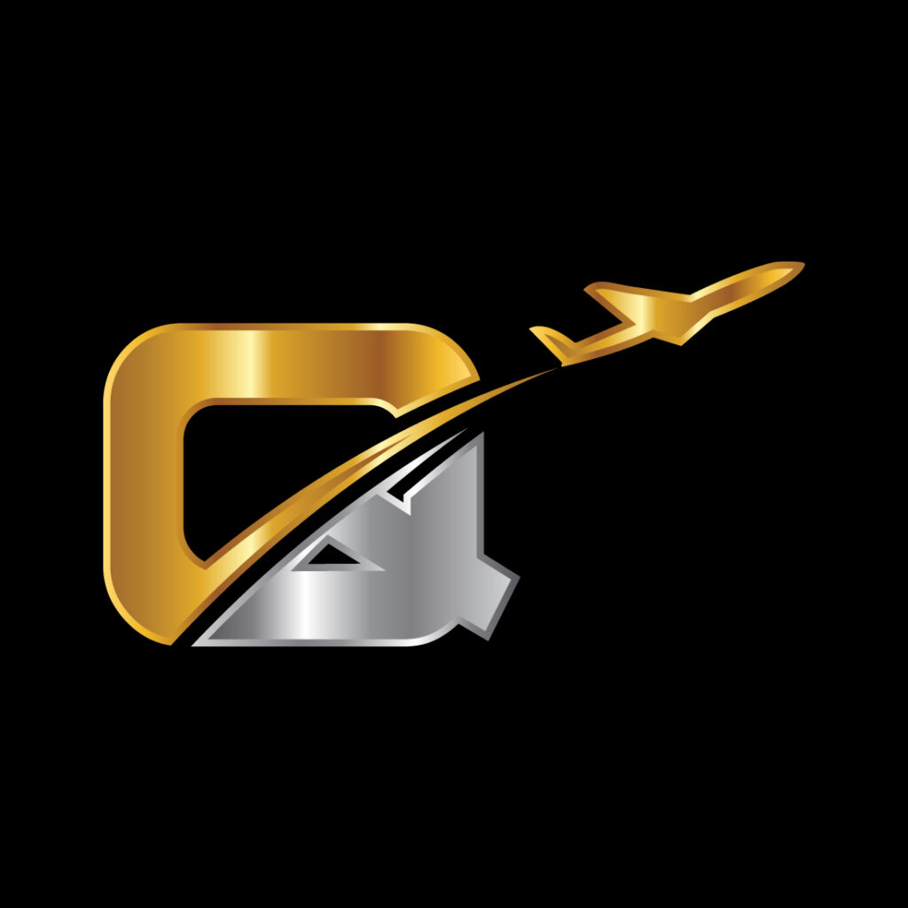 Initial letter Q with airplane Logo Design. Airline, airplane, aviation ...