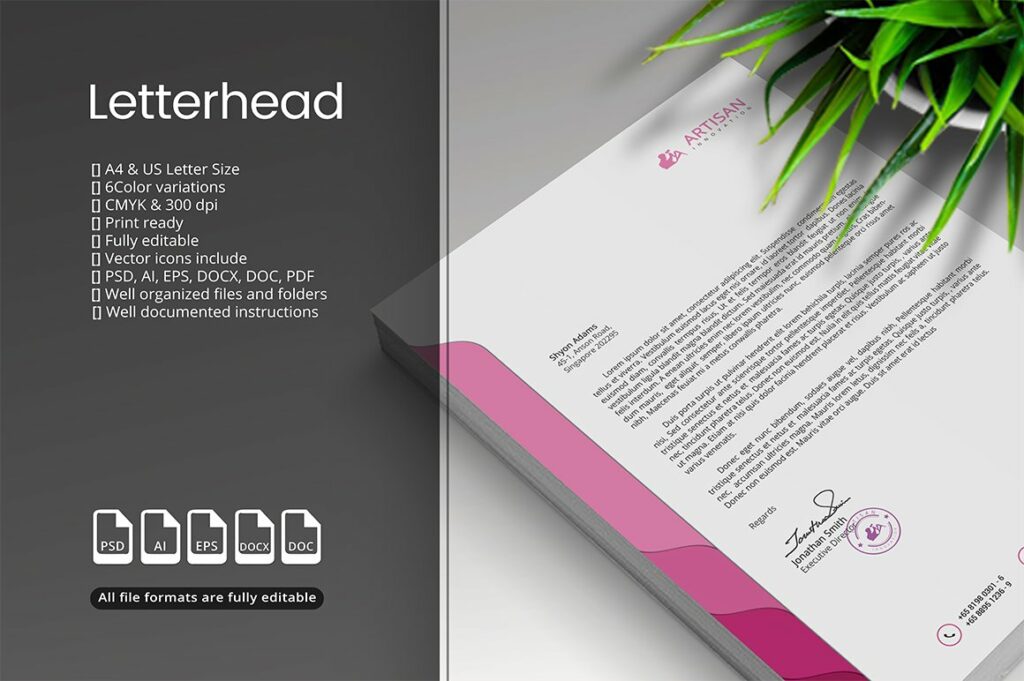 Letterhead Template – MasterBundles