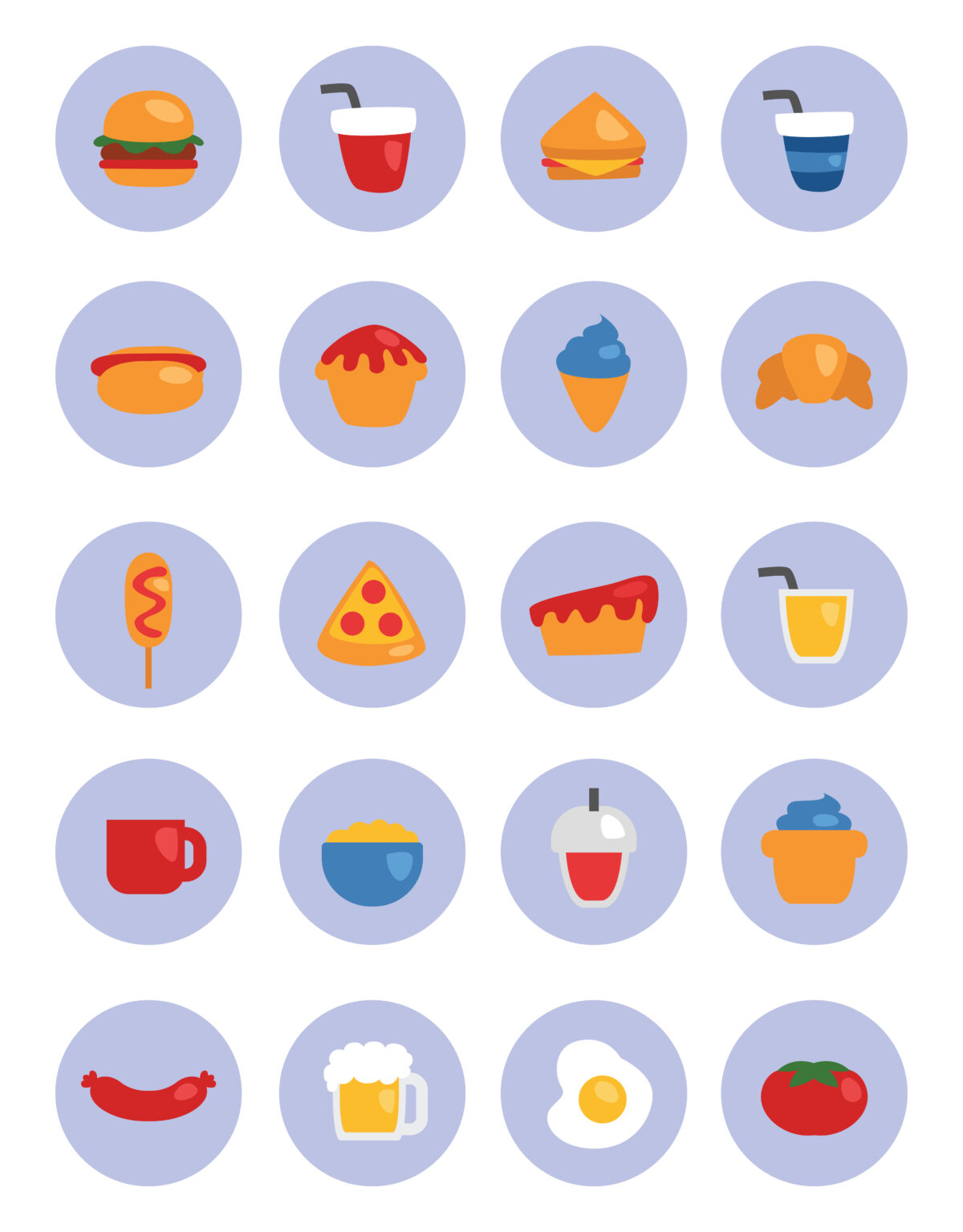 Rounded Food Set – MasterBundles