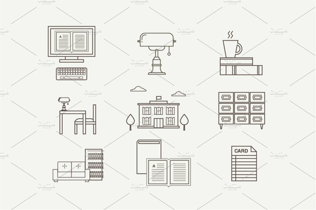 Vector library icons – MasterBundles