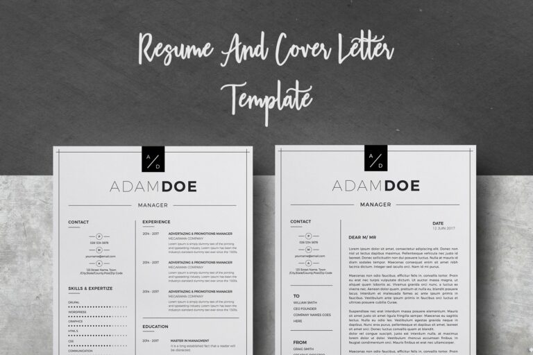 Resume Template & Business Card – MasterBundles