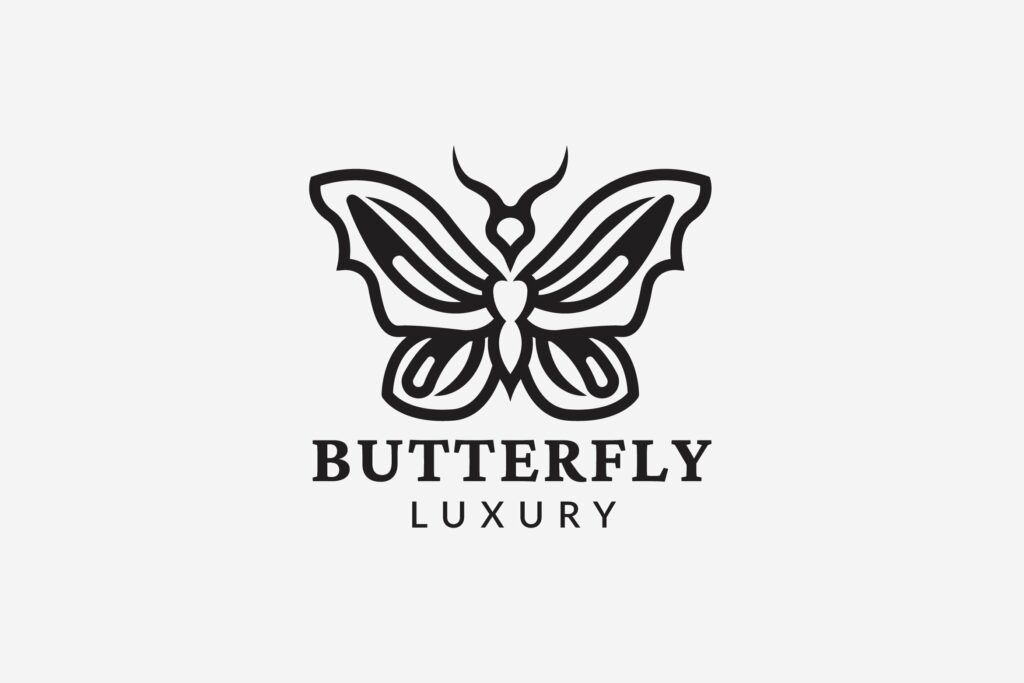 Butterfly Outline Logo – MasterBundles