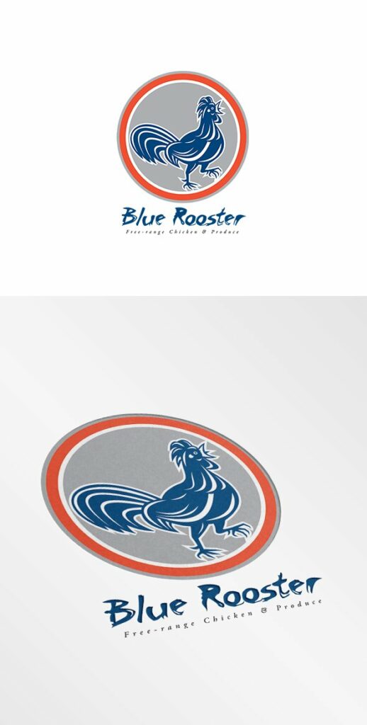 Blue Rooster Free Range Chicken Logo – MasterBundles
