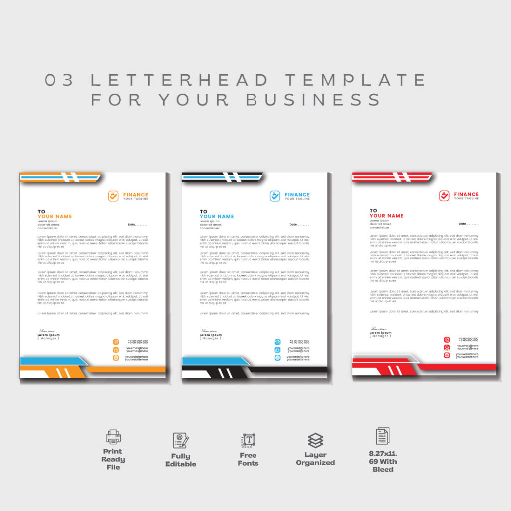 03 Modern letterhead template | Letterhead template design for your ...
