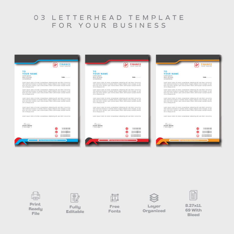 03 Modern letterhead template | Letterhead template design for your ...