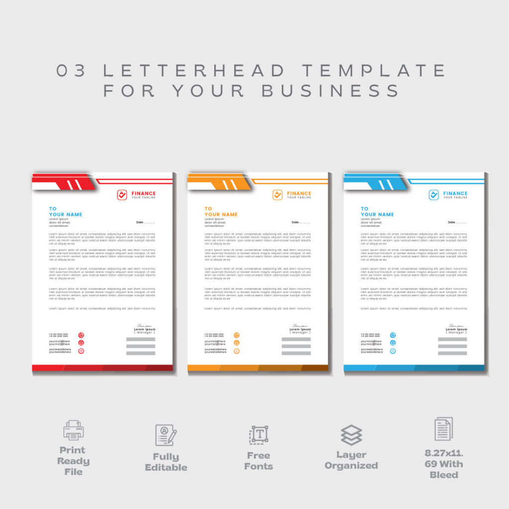 03 Modern letterhead template | Letterhead template design for your ...