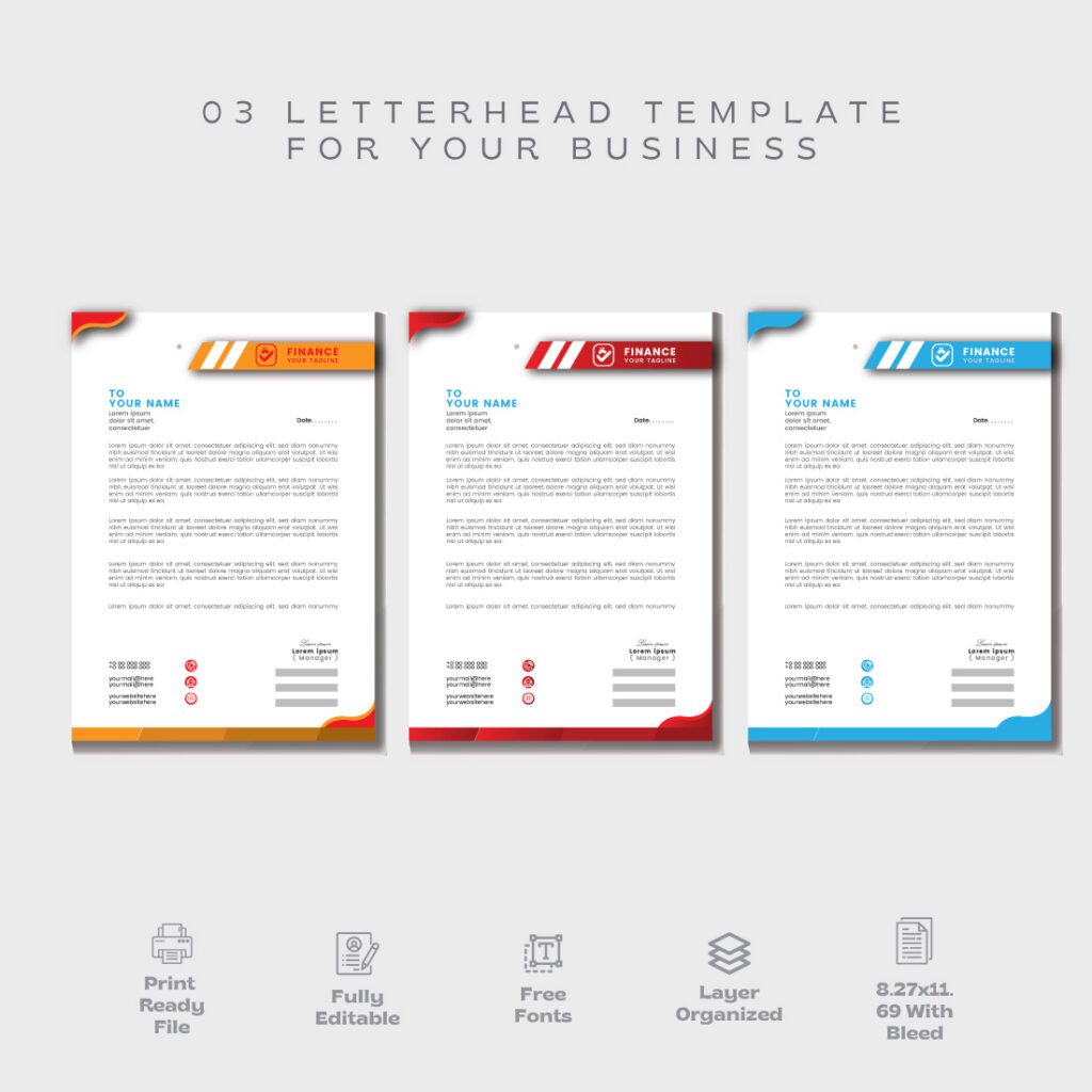 03 Modern letterhead template | Letterhead template design for your ...