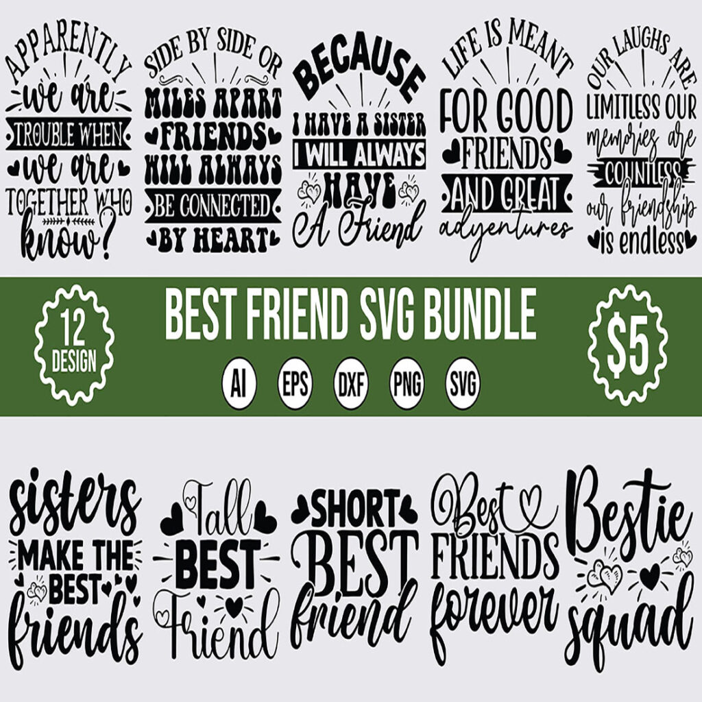 Friendship Svg Bundle,Friends Svg,Best Friends Svg,Besties To The ...