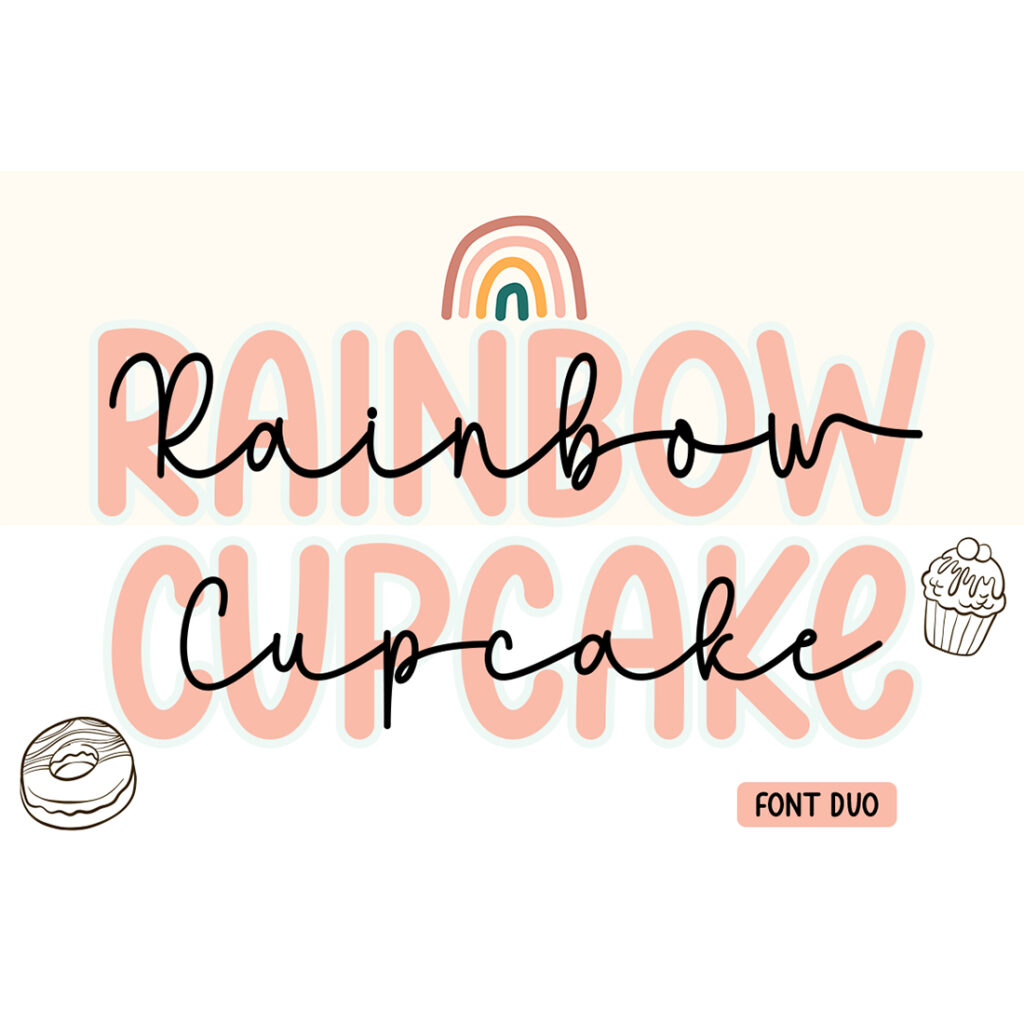 Rainbow Cupcake Duo - MasterBundles
