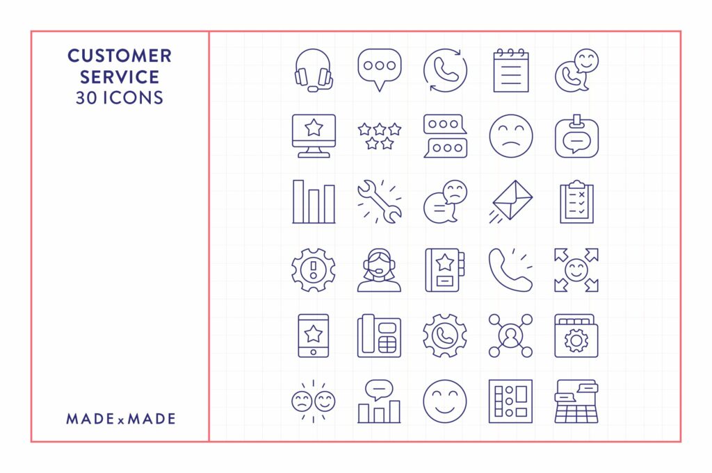 Customer Service Line Icons – MasterBundles